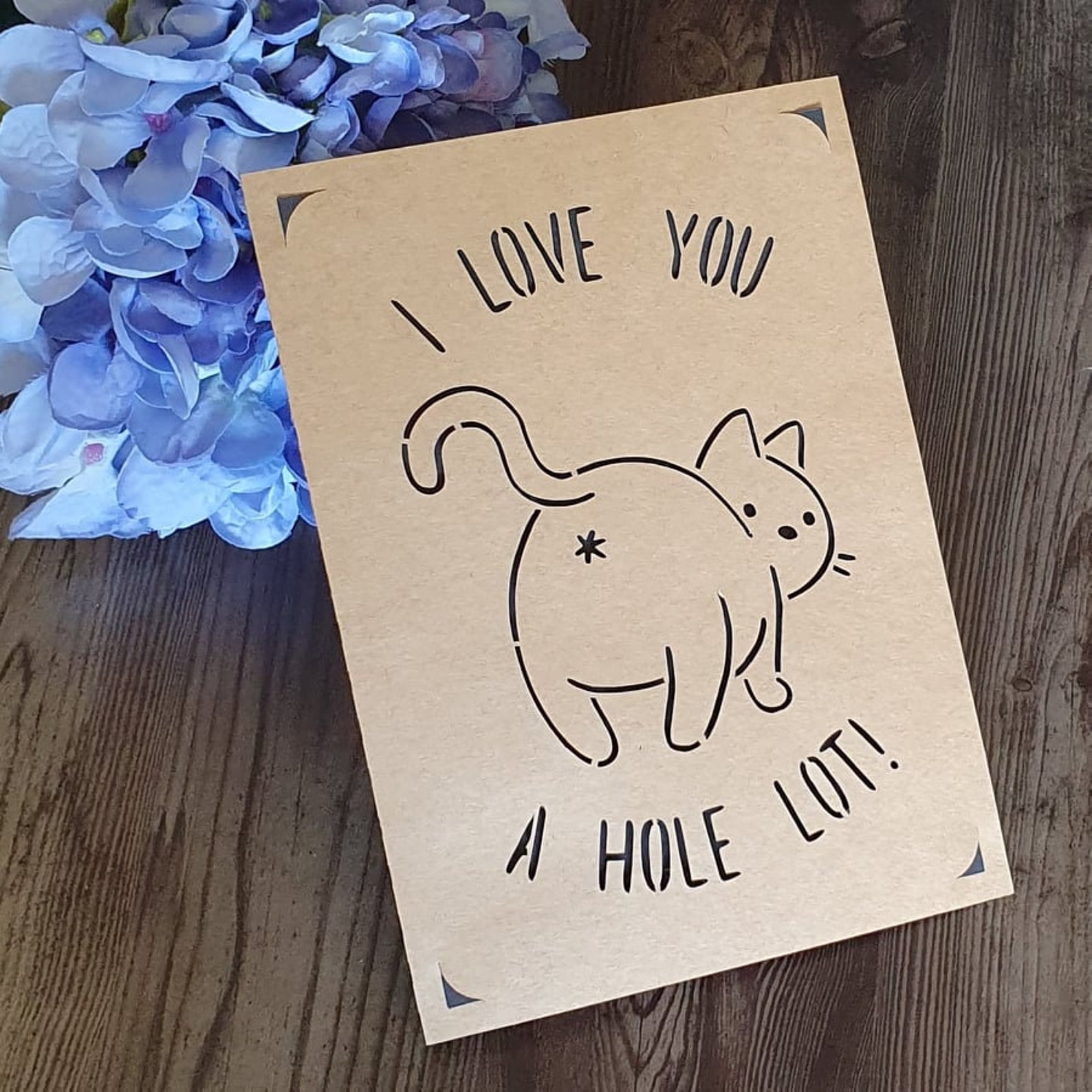 I Love You a Hole Lot Greeting Card SVG Cat Butt | Etsy