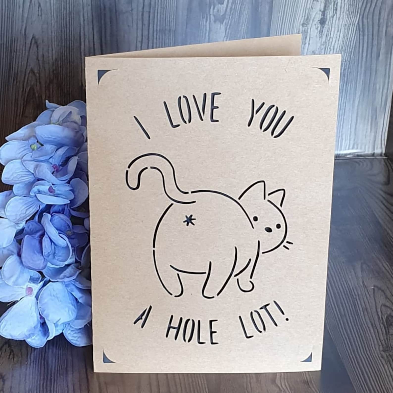 I Love You a Hole Lot Greeting Card SVG Cat Butt | Etsy