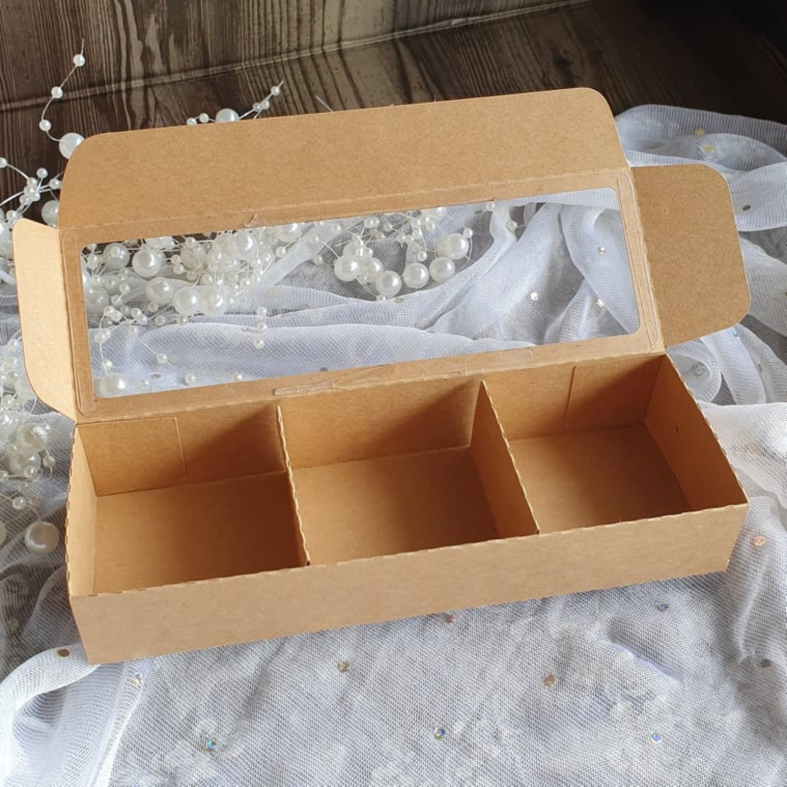 5cm X 15cm X 2.5cm Box With Acetate Window optional Dividers - Etsy