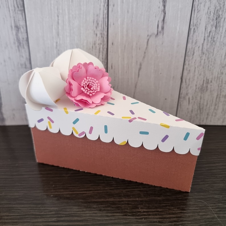 Slice of Cake Gift Box SVG File Birthday Wedding Etc. | Etsy