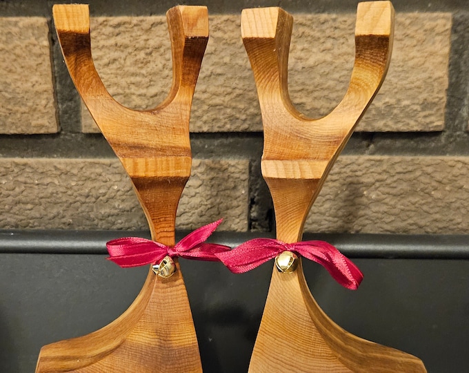 Wood Reindeer Set Bare Handcrafted Modern Danish Style Fall Decoration ...