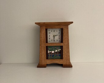 SPECIAL Arts & Crafts Mantel Clock With arts and Craftsman LCC Tile ...