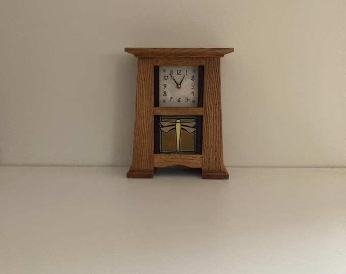 Arts & Crafts Mantel Clock With Motawi Art Tile ,mission Style Clock - Etsy