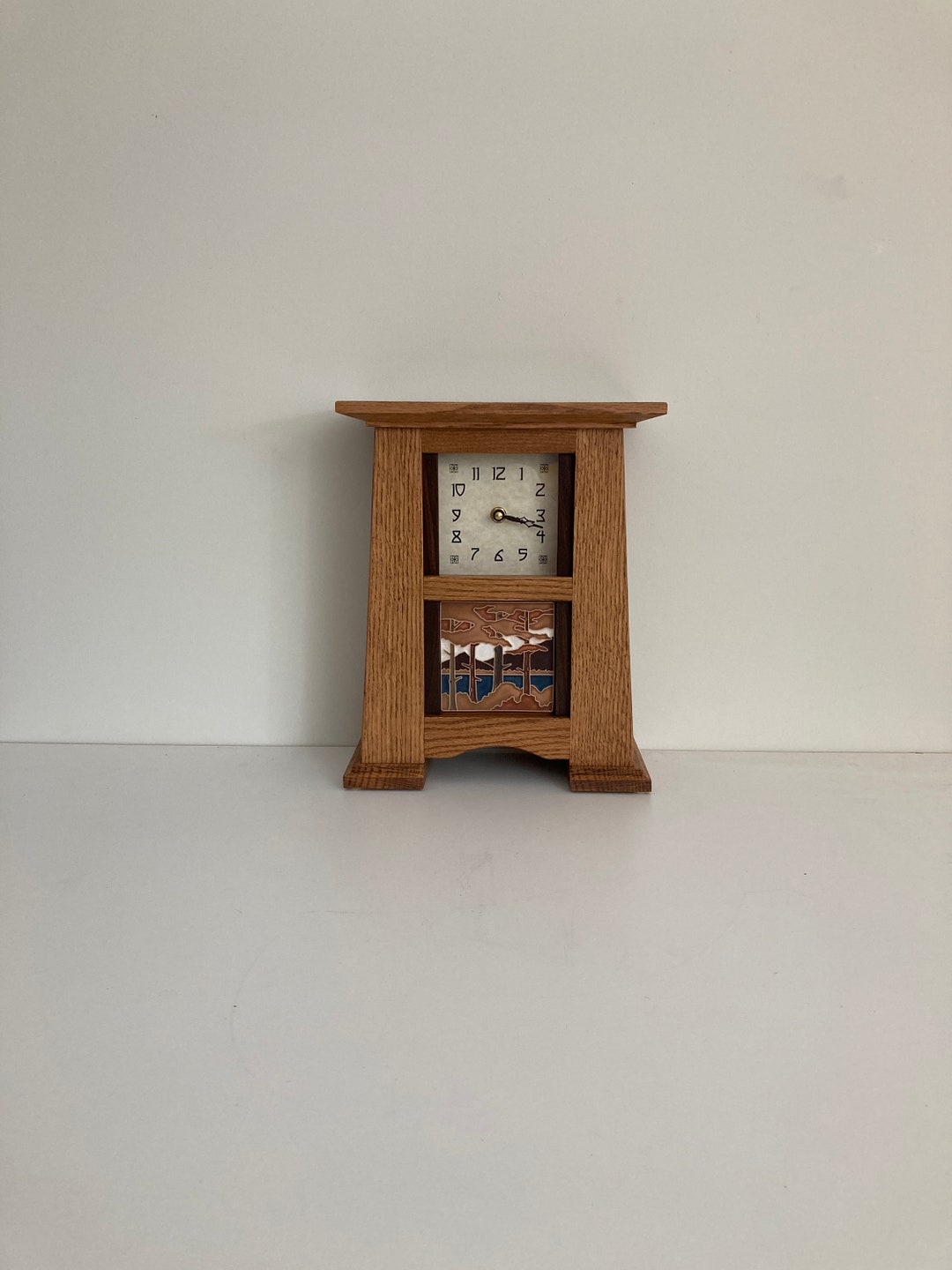 10% Off-arts & Crafts Mantel Clock With arts and Craftsman LCC Tile ...