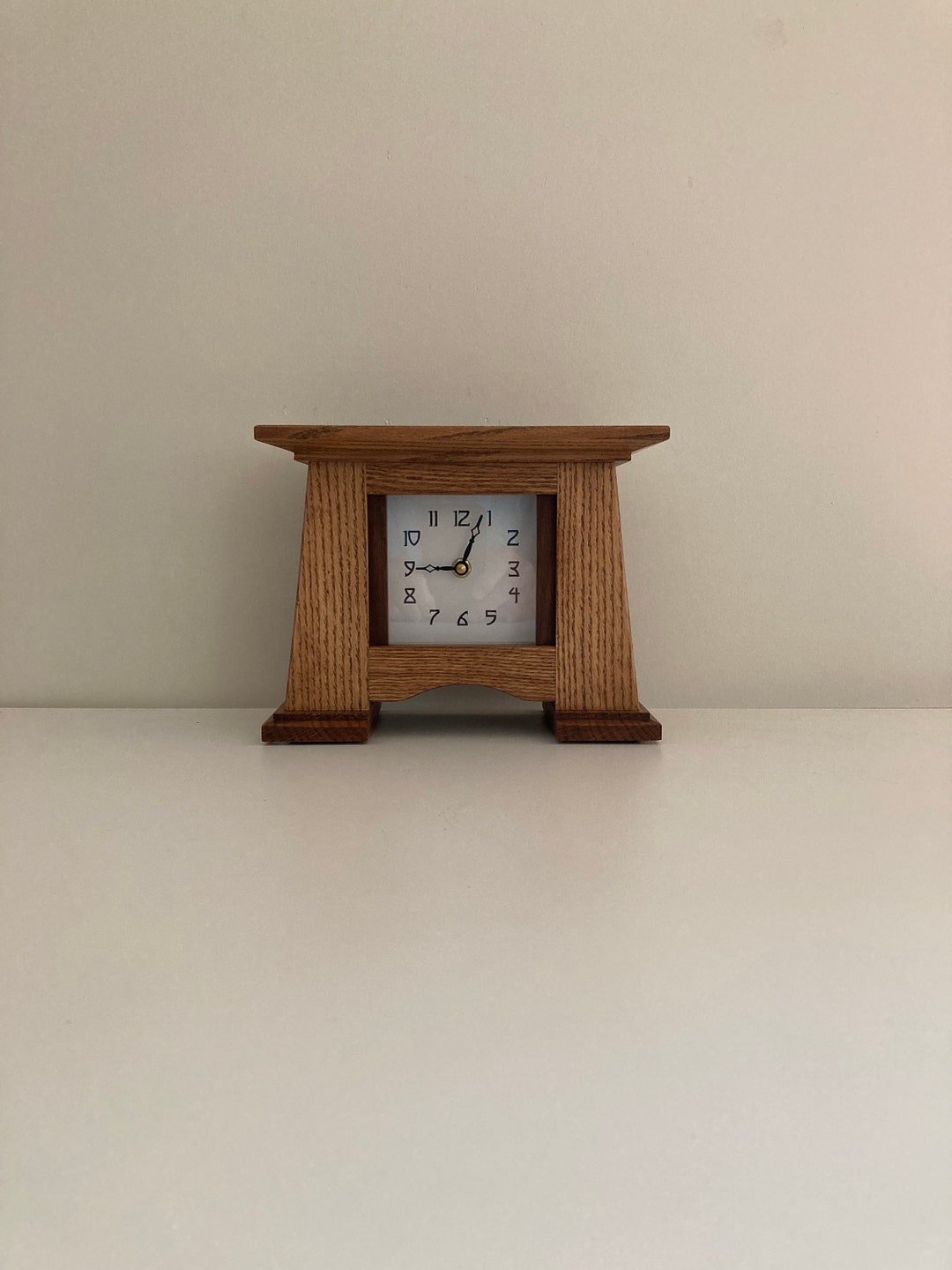 Arts and Craftsman Clock White Dial - Etsy