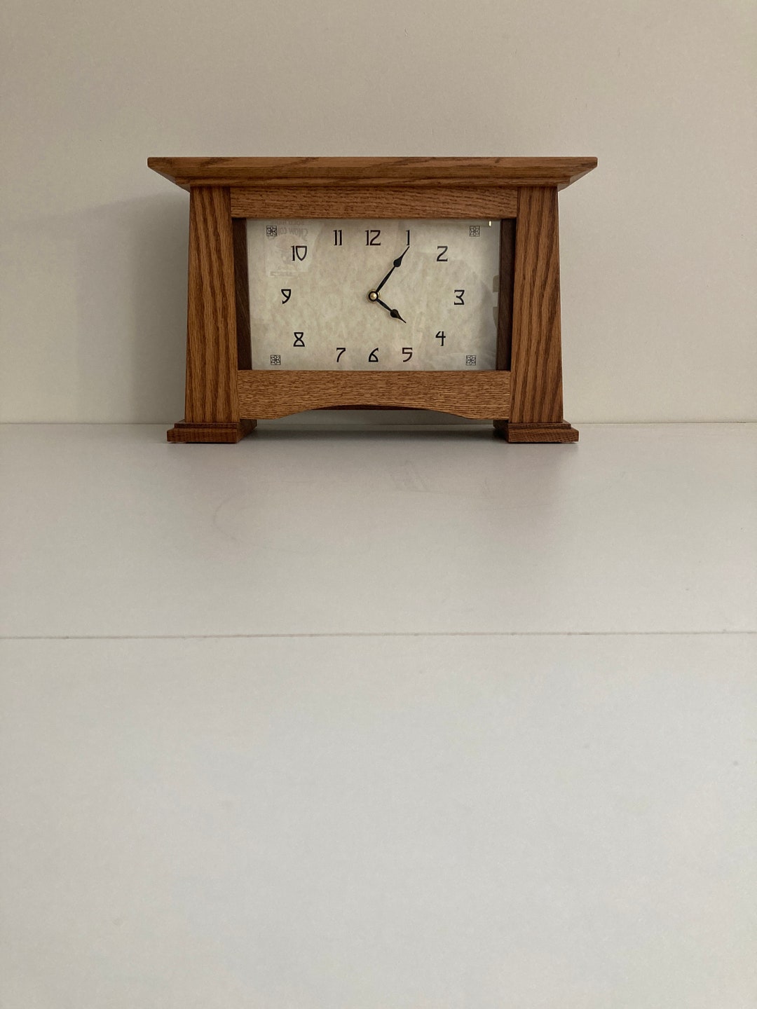 Arts & Crafts Mantel Clock,mission Style,early American Stain, IVORY ...