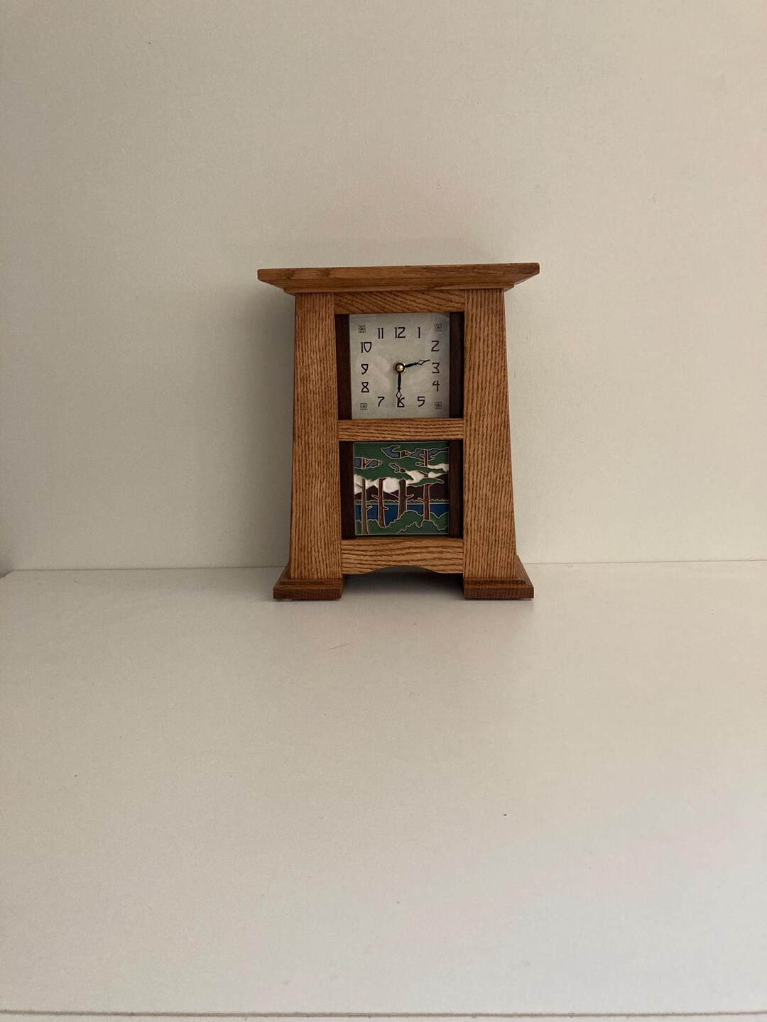 Arts & Crafts Mantel Clock With "arts and Craftsman LCC Tile" Ivory ...