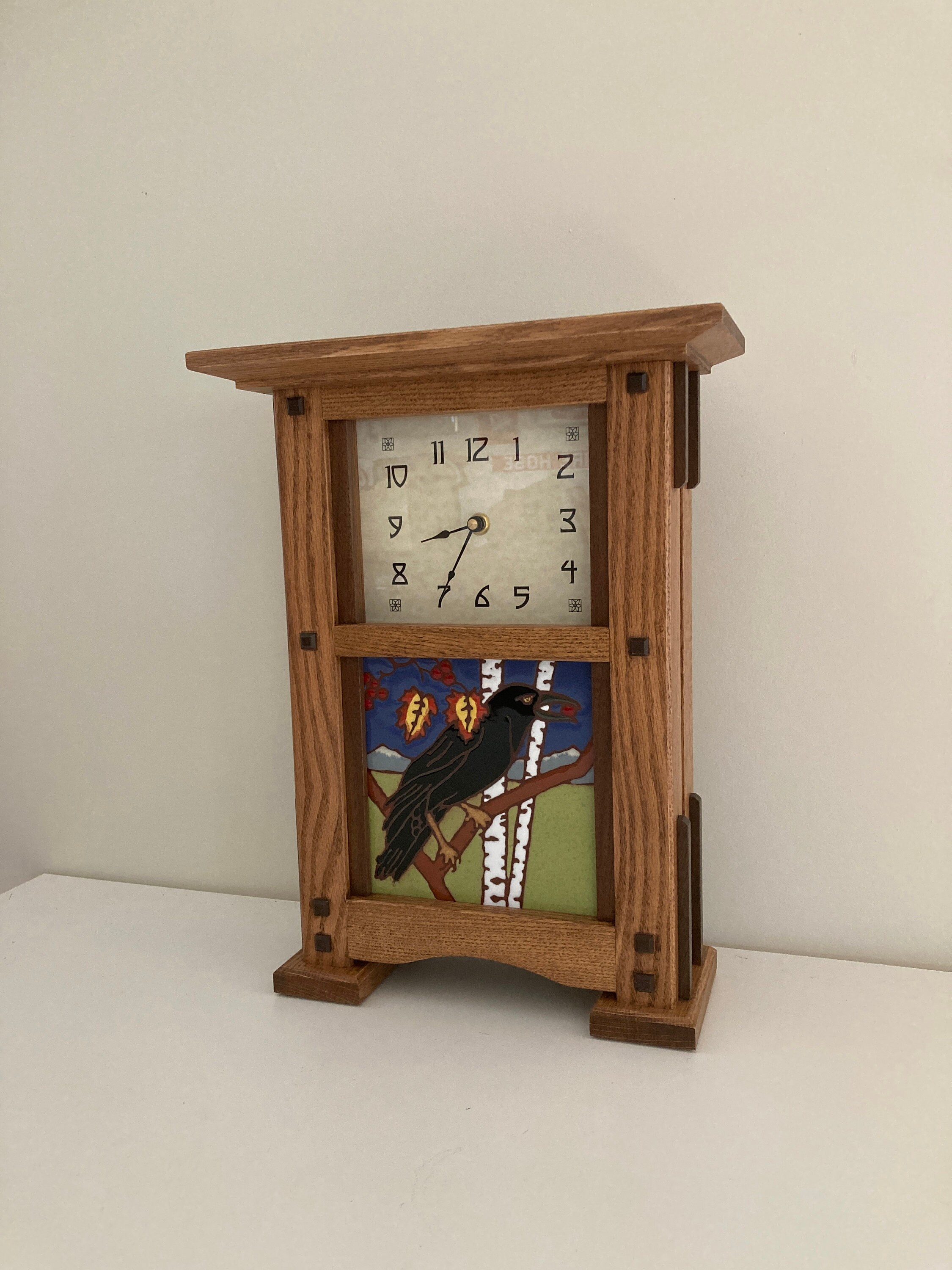 Arts & Crafts Clock With Pacific Blue Tile Ceramic Tile - Etsy