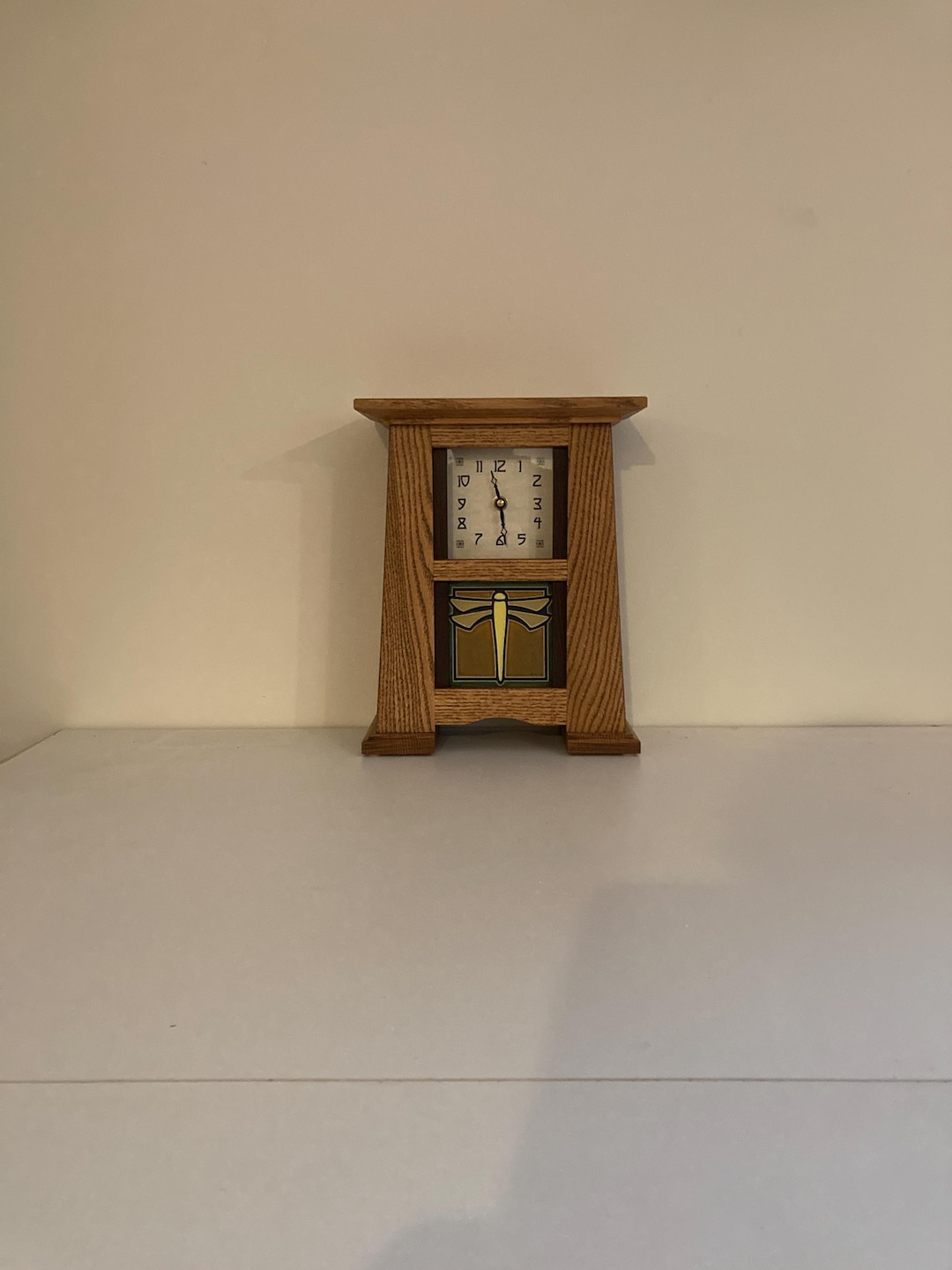 Arts & Crafts Mantel Clock With Motawi Art Tile ,mission Style Clock - Etsy