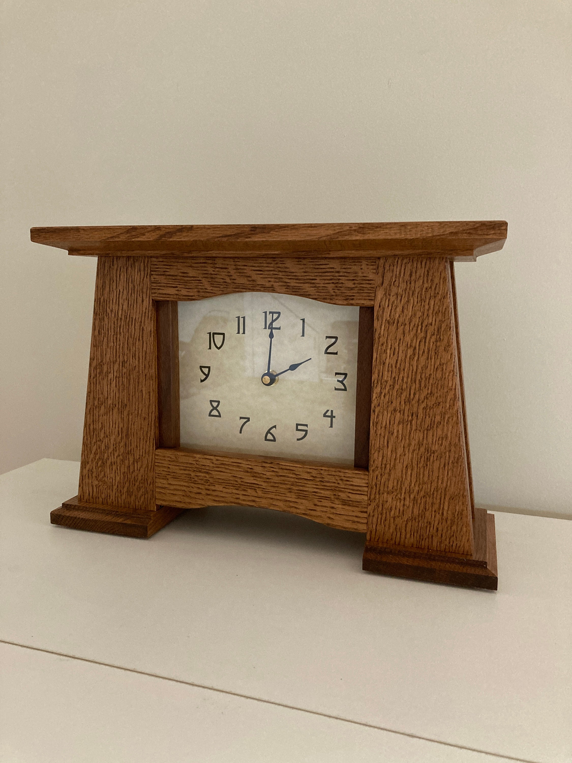 Clocks Home & Living Early American Finish Arts & Crafts Mantel Clock ...