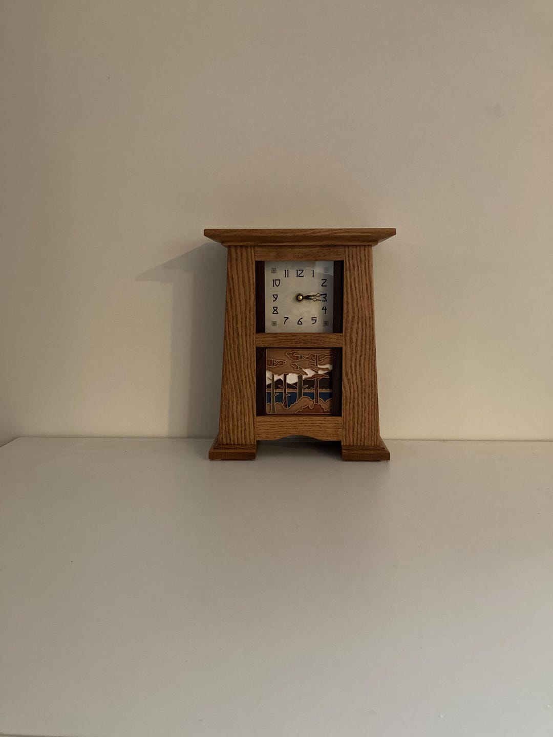 Special-arts & Crafts Mantel Clock With arts and Craftsman LCC Tile ...
