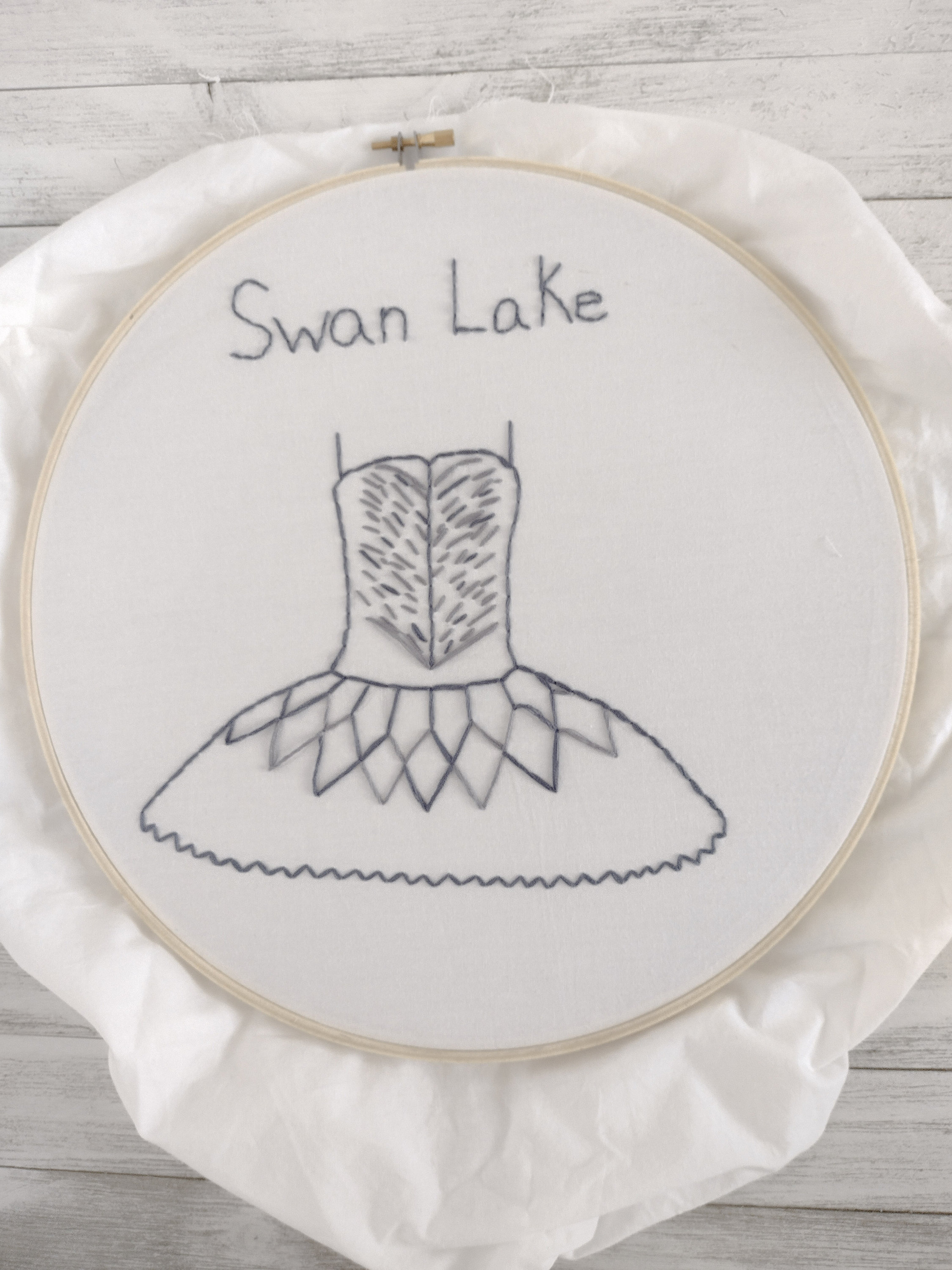 Swan Lake Embroidery Pattern for Girls Room Decor / DIY Ballet - Etsy