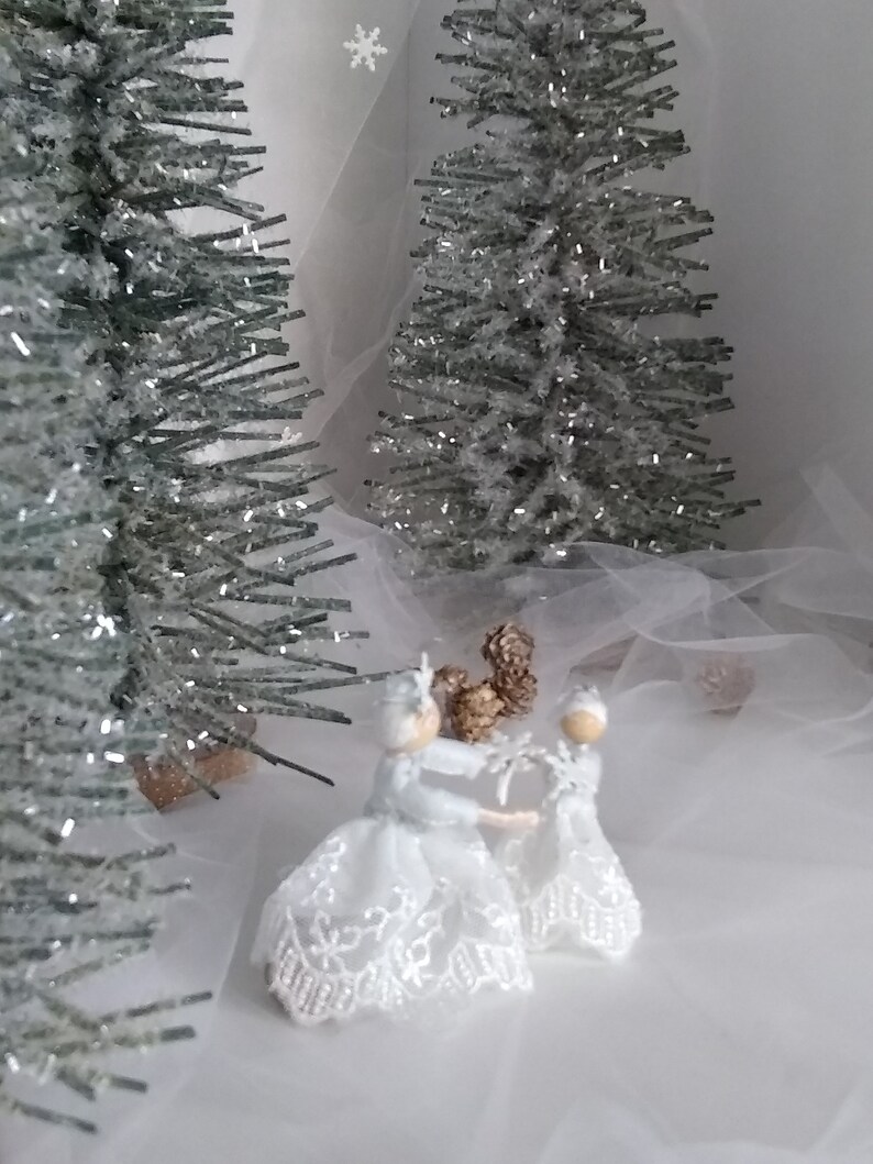 Snow Queen and Snowflake Wire Dolls / 4 and 1 1/2/ DIY / Christmas Kids ...