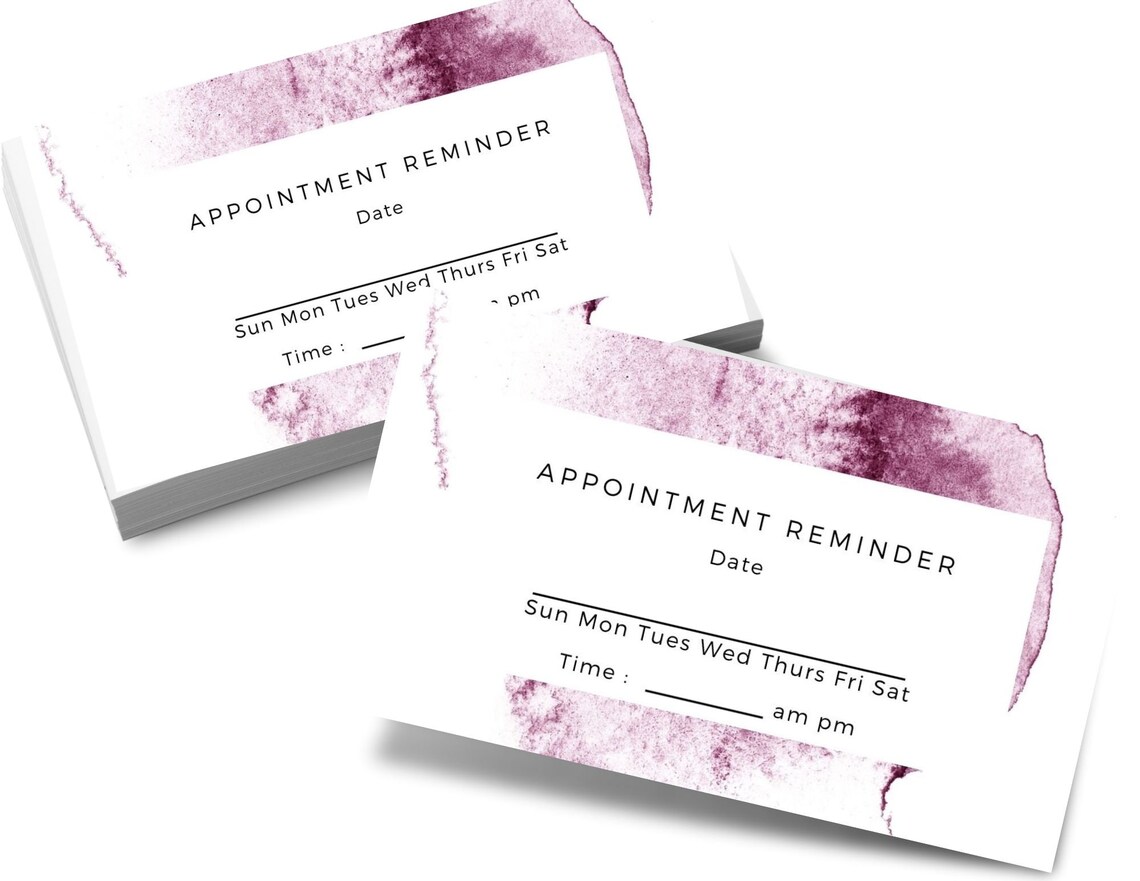 Appointment Reminder Card Purple | Etsy