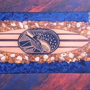 Tiki Bar With Lighted Bartop, Fluid Acrylic Wall Art, Large Serving ...