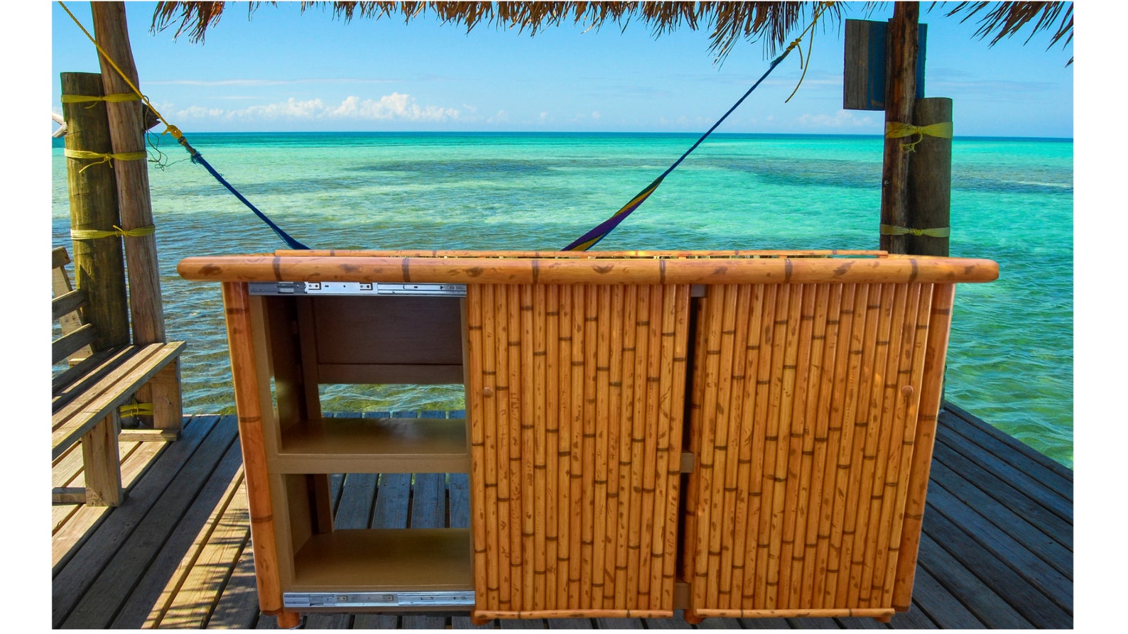 Pontoon Bar. Weatherproof All PVC Tiki Bar, Epoxy Resin Art Bar Top ...
