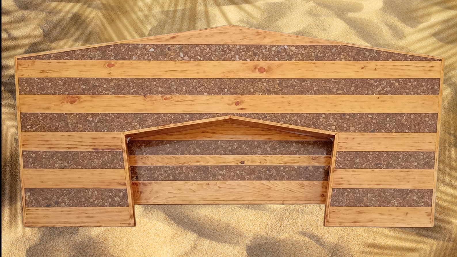 Bamboo Tiki Bar With Stone & Epoxy Inlay River Table Bar Tops, Lights ...