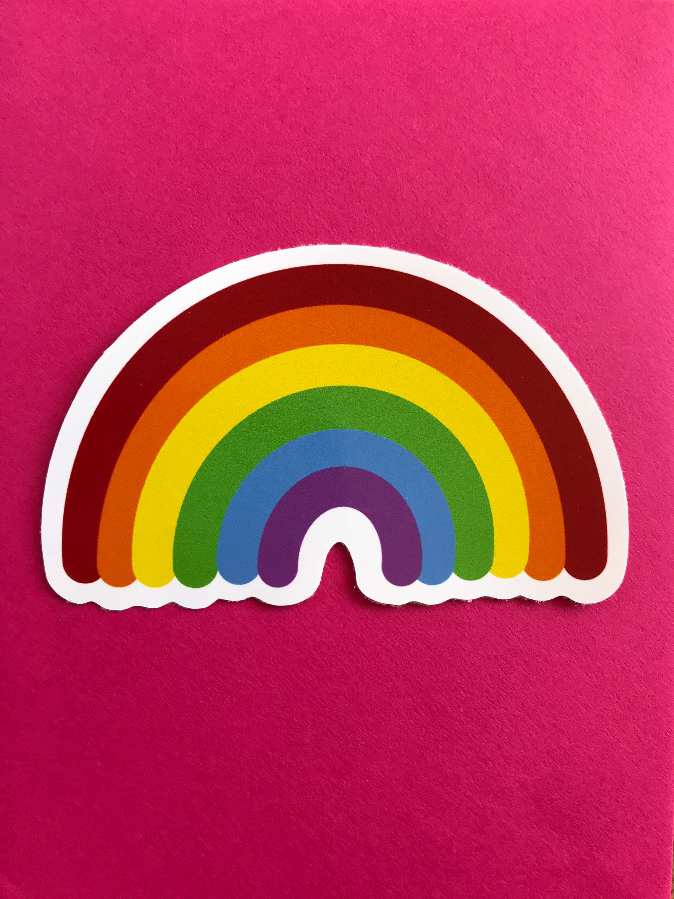 Rainbow Vinyl Sticker Original Art Laptop Sticker Large - Etsy