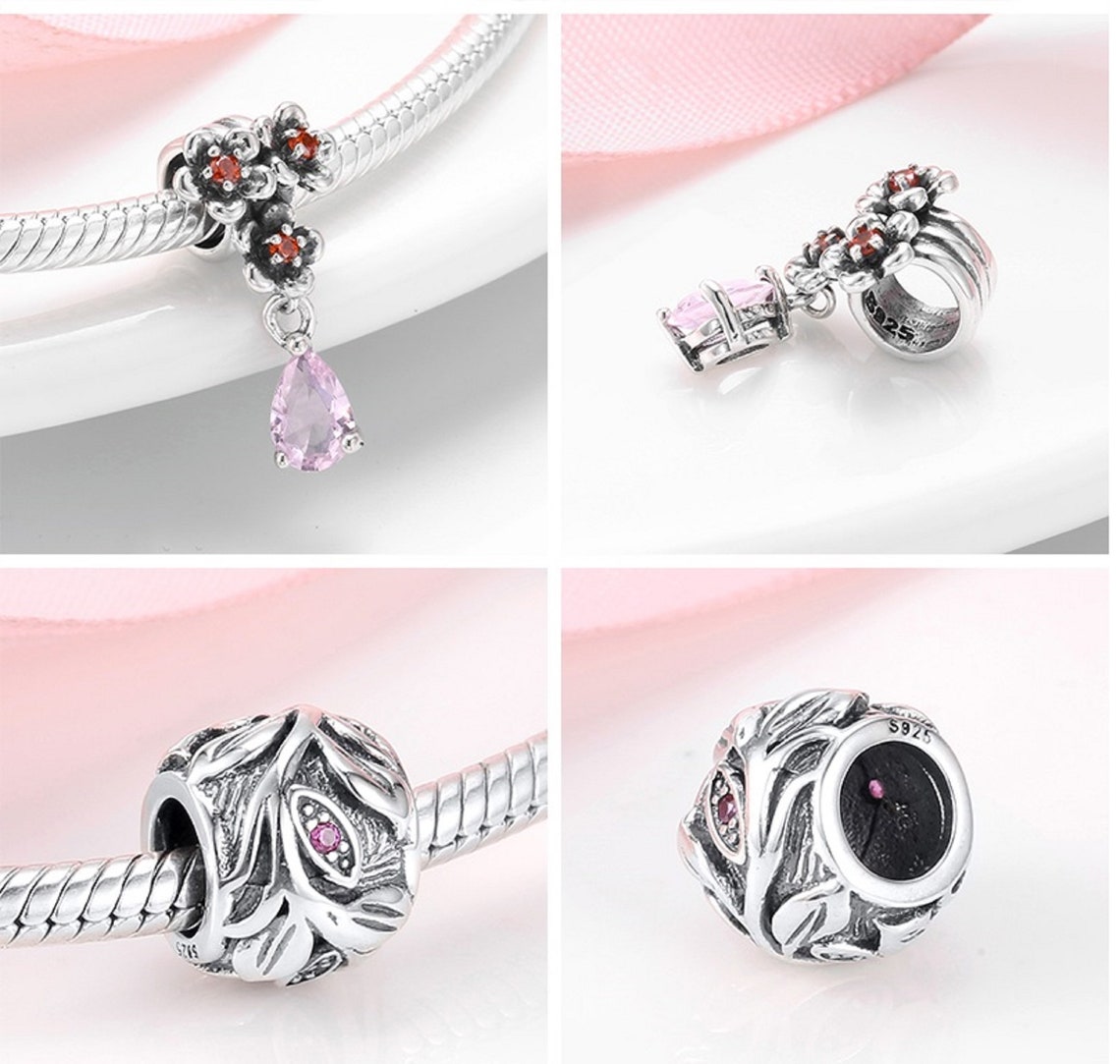 Charmes Pandora Fleurs Charmes coeur Perles CZ Charmes pour - Etsy France