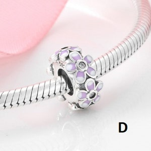 Pandora Spacer Charms Flower Pave Charm Enamel Charms Pandora Stopper ...