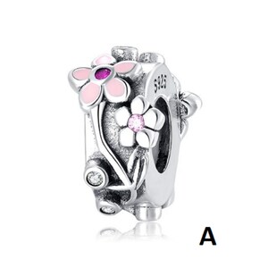 Pandora Spacer Charms Flower Pave Charm Enamel Charms Pandora Stopper ...