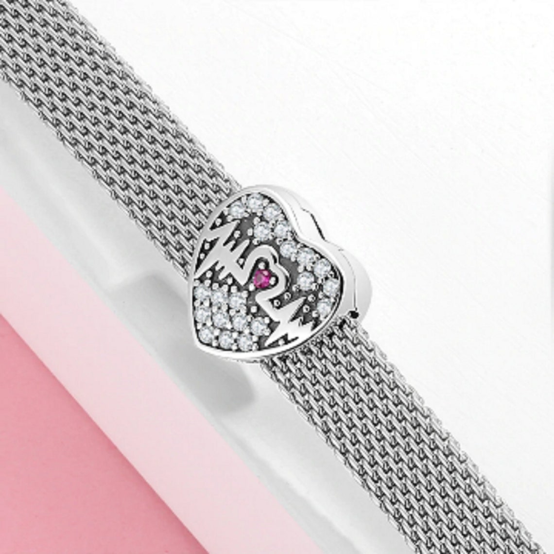 Pandora Reflexions Clip Charm Heart Beating CZ charm 925 | Etsy