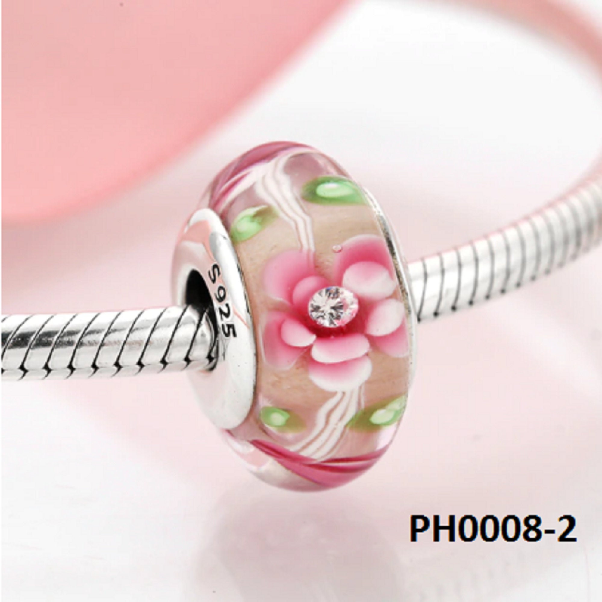 Murano Glass Charm for Pandora Bracelet Charms Flower Murano | Etsy