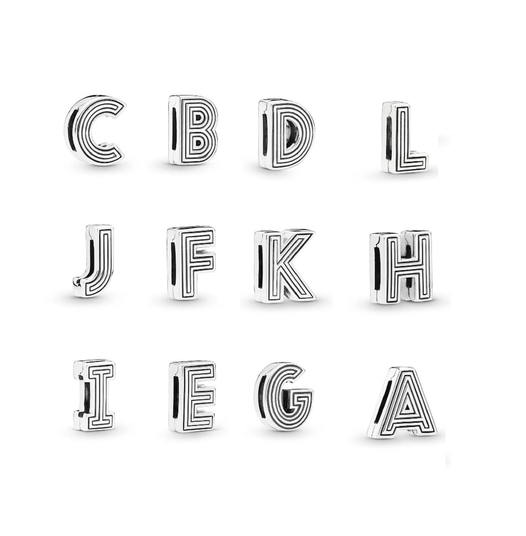 Reflexion A-Z Letter Clip Charms, Reflection Mesh Bracelet Charm ...