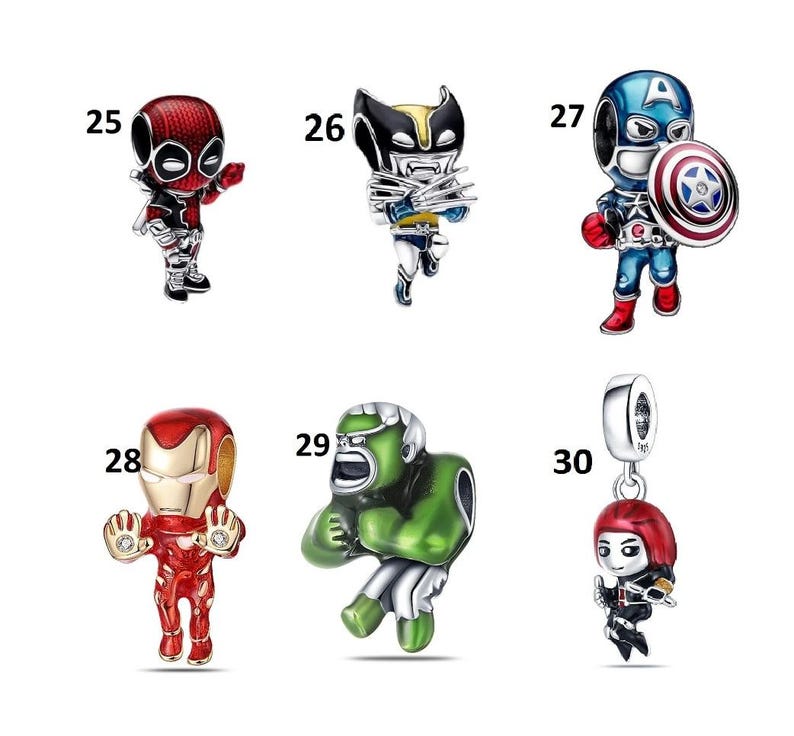 Disney Captain Marvel Insignia Charm,charms for Bracelet, Sliver Charms ...