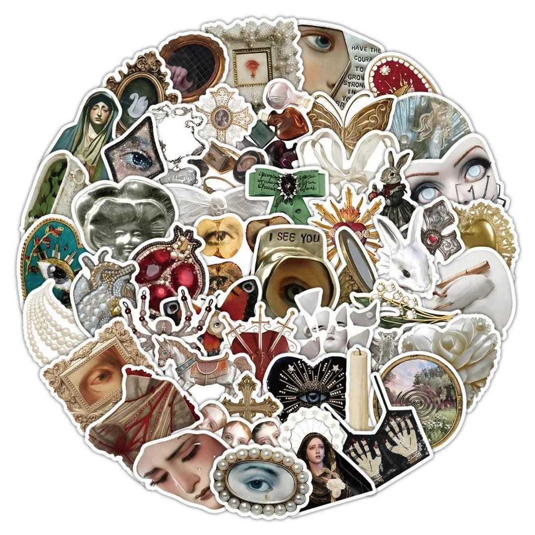 50PCS Retro Aesthetics Cartoon Sticker, Creative Stickers for Water ...