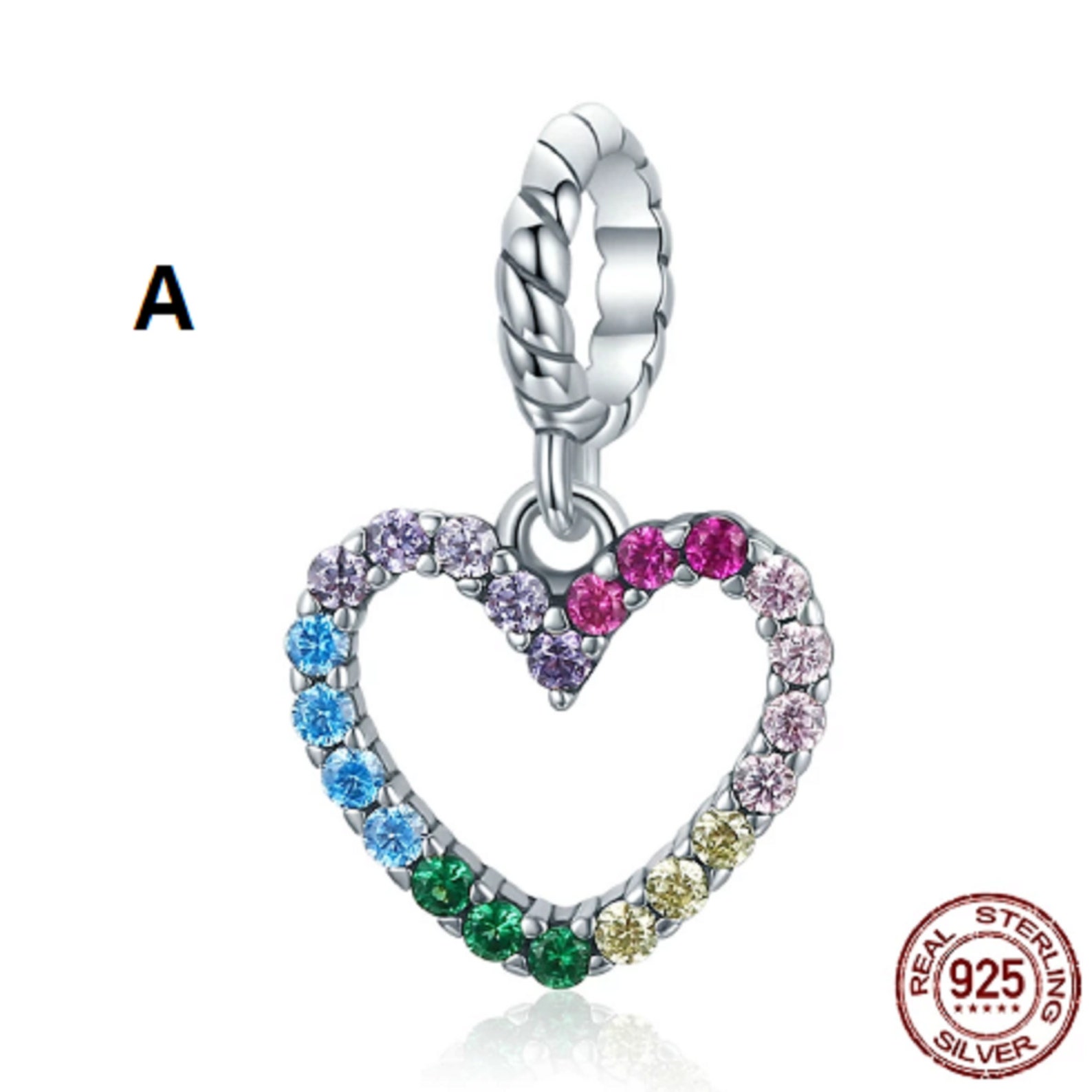 Rainbow Heart Pandora Charms Love Kitten Puppy Charm Opal | Etsy