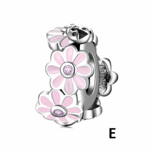 Pandora Spacer Charms Flower Pave Charm Enamel Charms Pandora Stopper ...