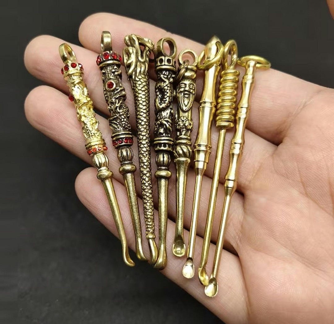 Retro Vintage Brass Mini Spoon Shovel Medicine Spoon Wax Tool Ear ...