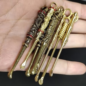 Retro Vintage Brass Mini Spoon Shovel Medicine Spoon Wax Tool Ear ...