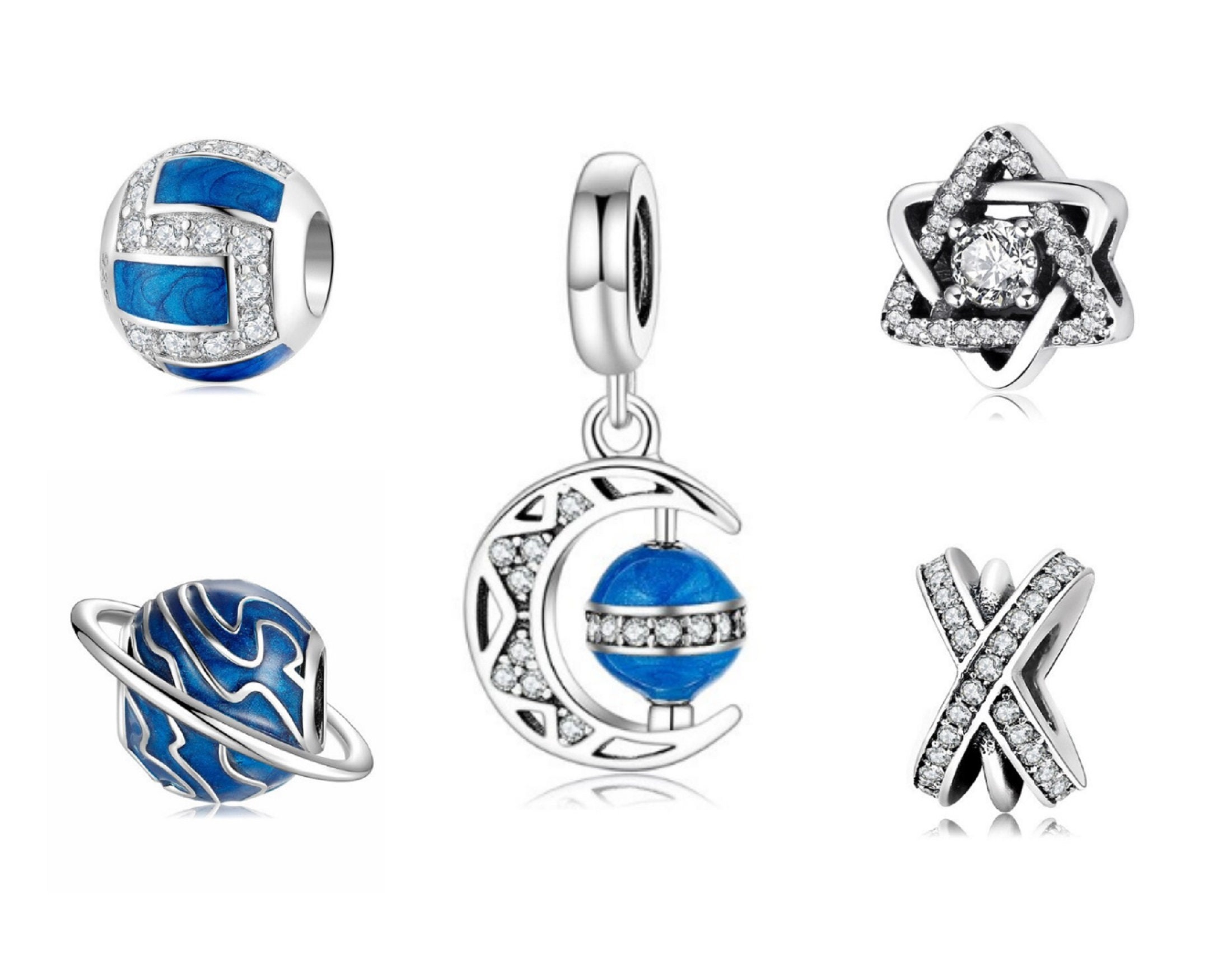 Kosmischer Planet Pandora Charms Charms für Armband blau - Etsy.de