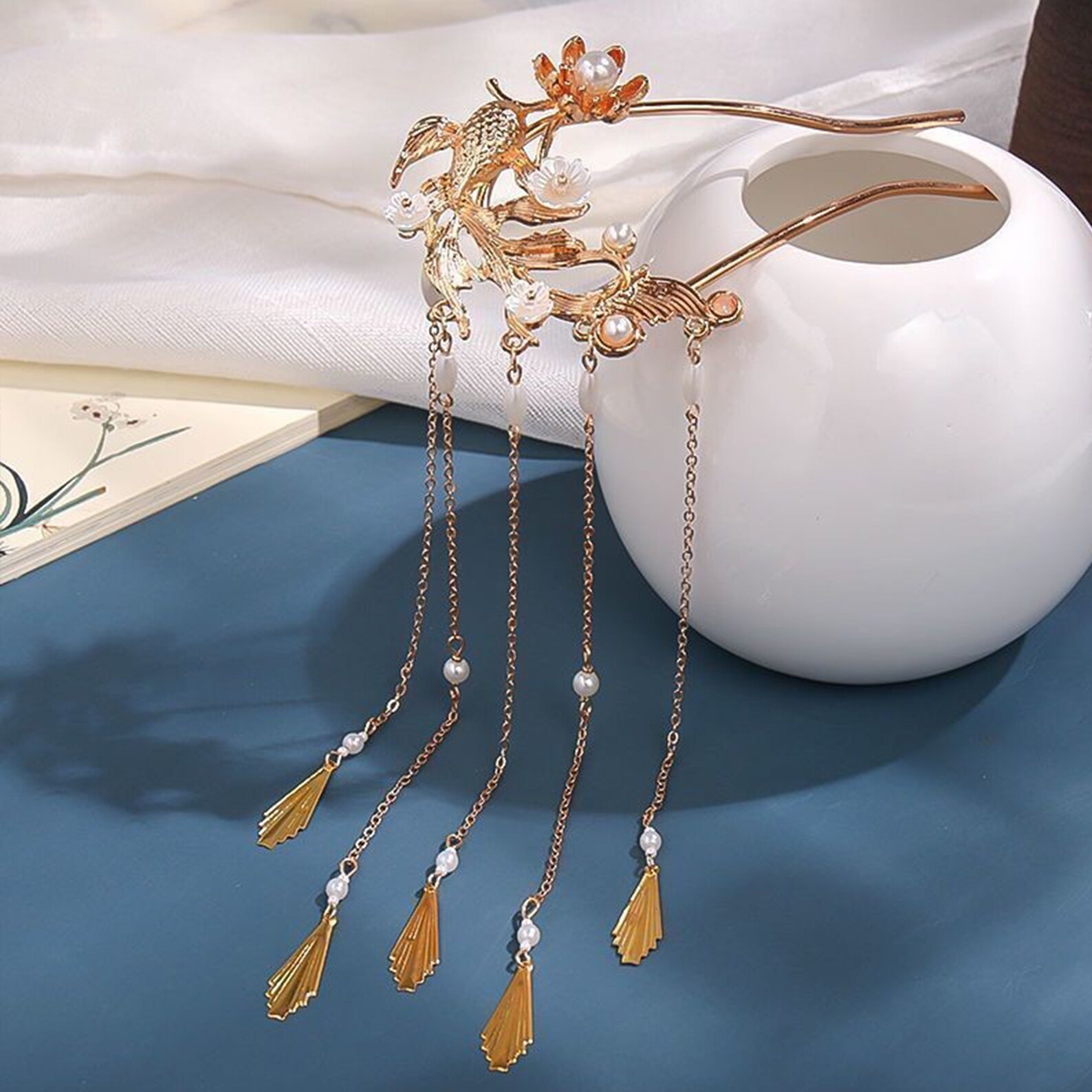 Fish Hairpin Fringed Hairpin Flower Hairpin Hanfu Hairpin - Etsy