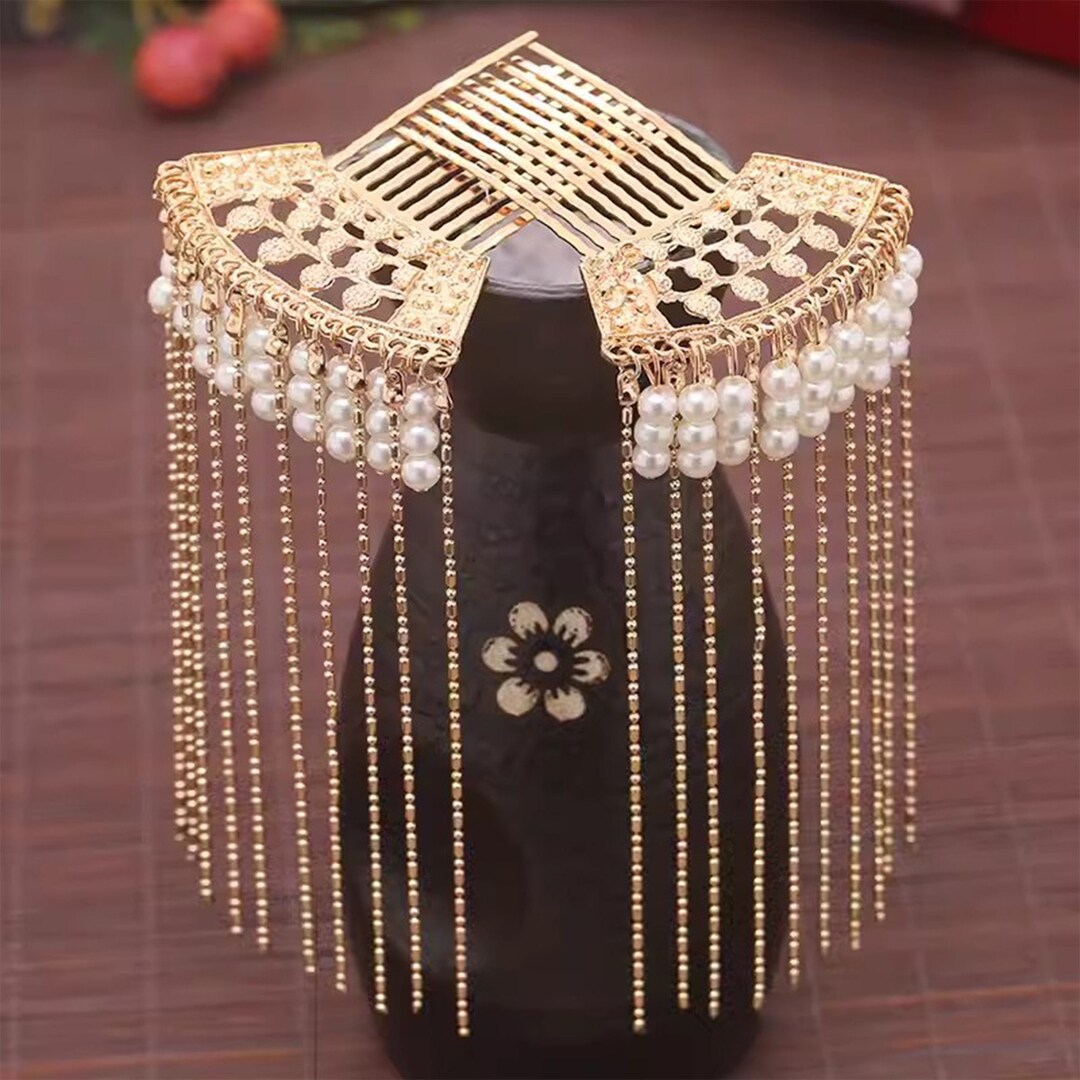 Pearl Tassel Hair Comb Hanfu Hair Comb Women Hair Fork - Etsy