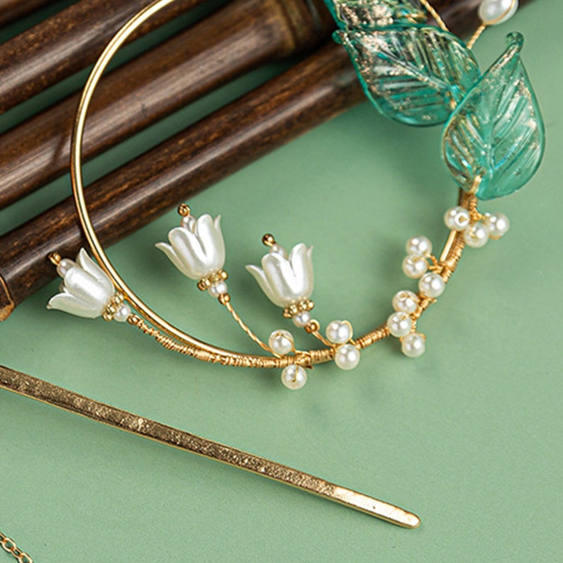 Flower Hairpin Leaf Ring Hairpin Vintage Hairpinhanfu Hair | Etsy