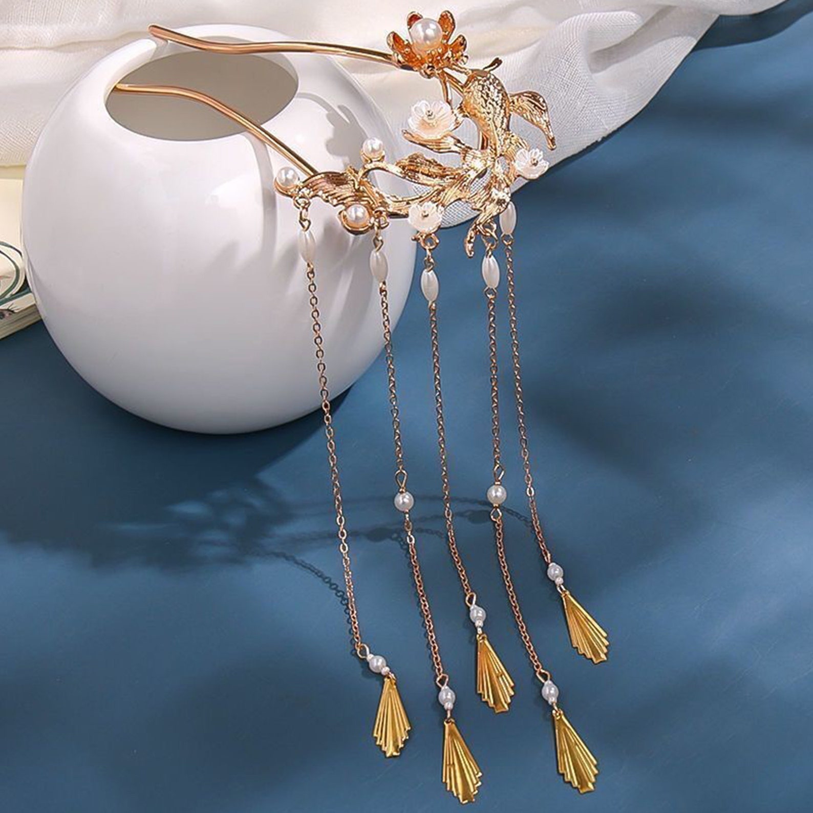 Fish Hairpin Fringed Hairpin Flower Hairpin Hanfu Hairpin - Etsy