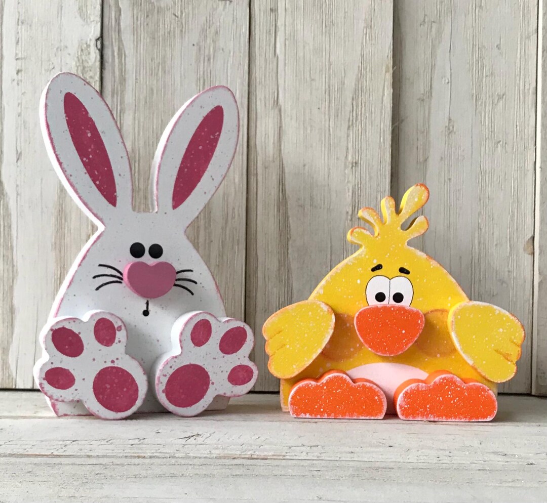 Easter Decor, Bunny Decor, Chick Decor, Spring Decor, Wood Bunny, Wood ...