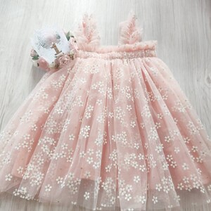 Pink Daisy Dress, Daisy Theme, Tulle Dress, Cake Smash, First Birthday ...