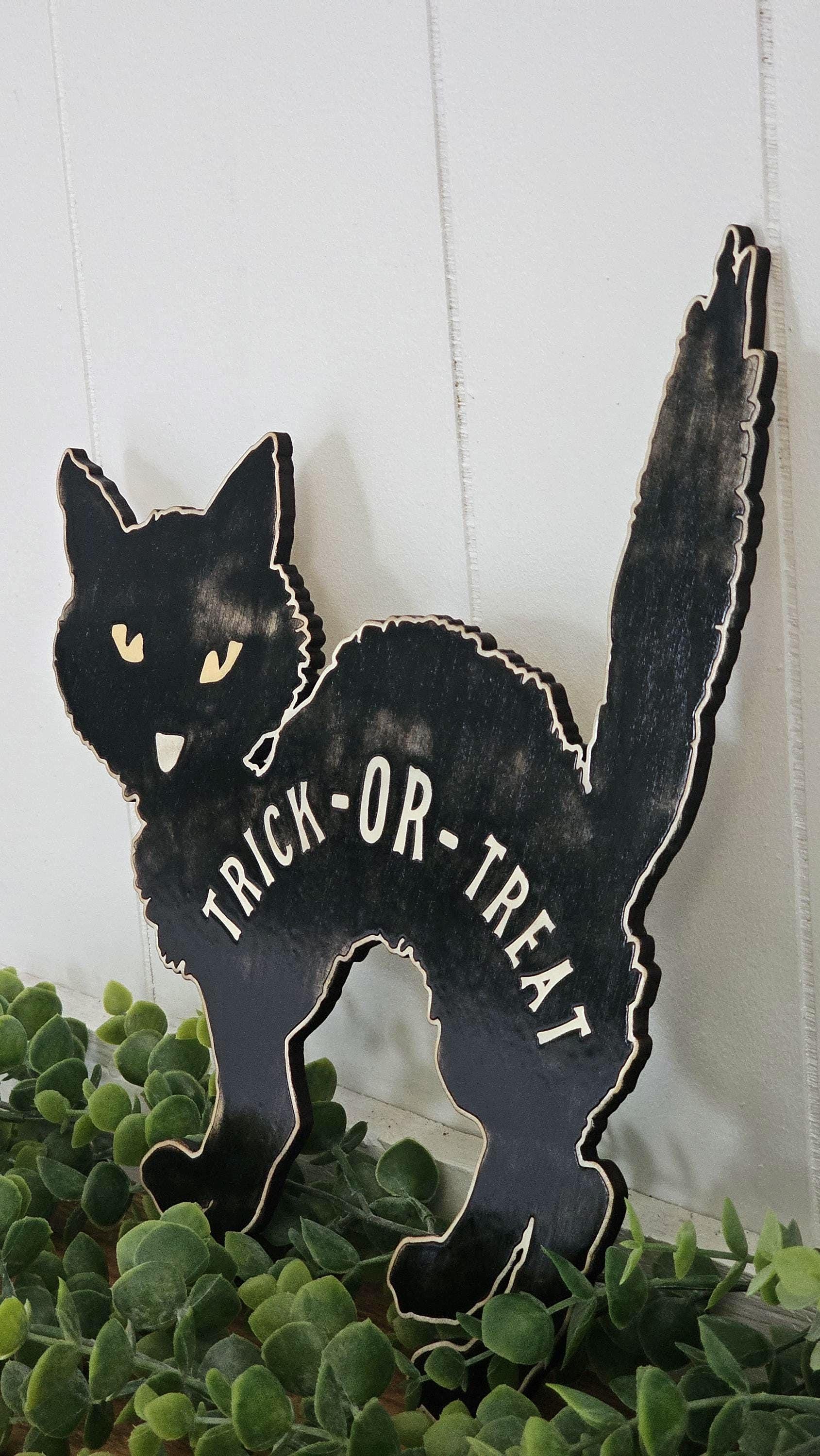Vintage Halloween Black Cat Sign: Spooky Retro Fall Decor - Etsy
