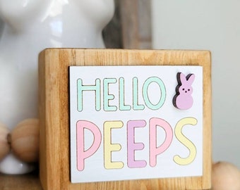 Hello Peeps Sign - Etsy