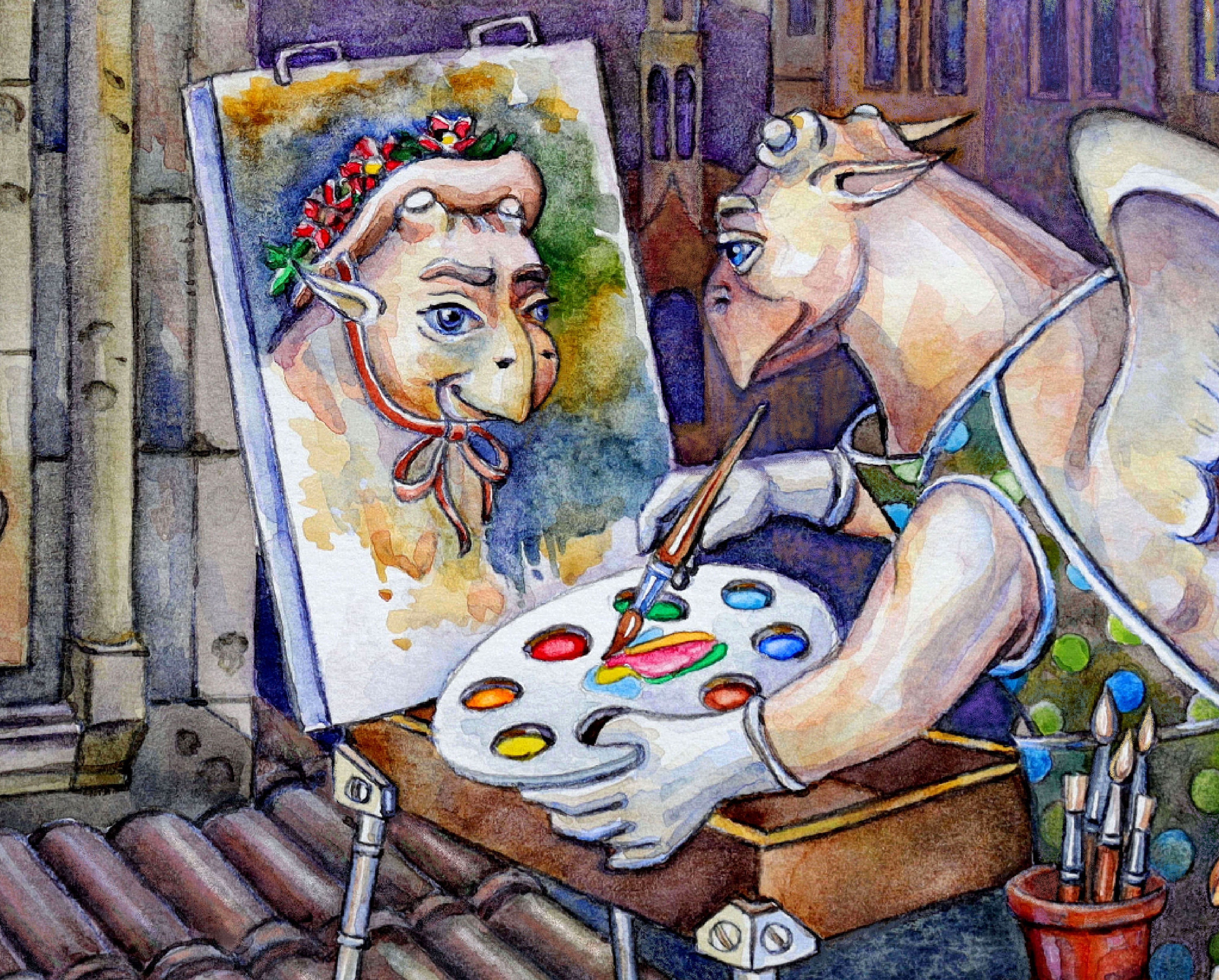 Griffin, Wall Art, Fantasy Art Print of Original Watercolor Painting ...