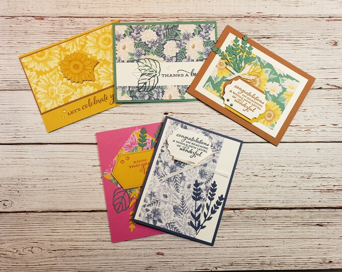 Handmade Greeting Card Assortment Set of 5 - - Etsy