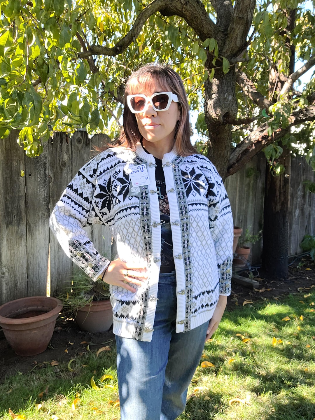 Voss Norwegian Wool Snowflake Cardigan With Tags - Etsy