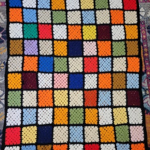 Vintage 60's Granny Square Throw Blanket - Etsy