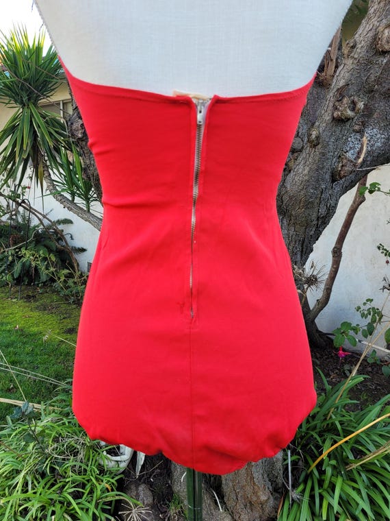 Vintage 1950's Red Bombshell Bathing Suit - Gem
