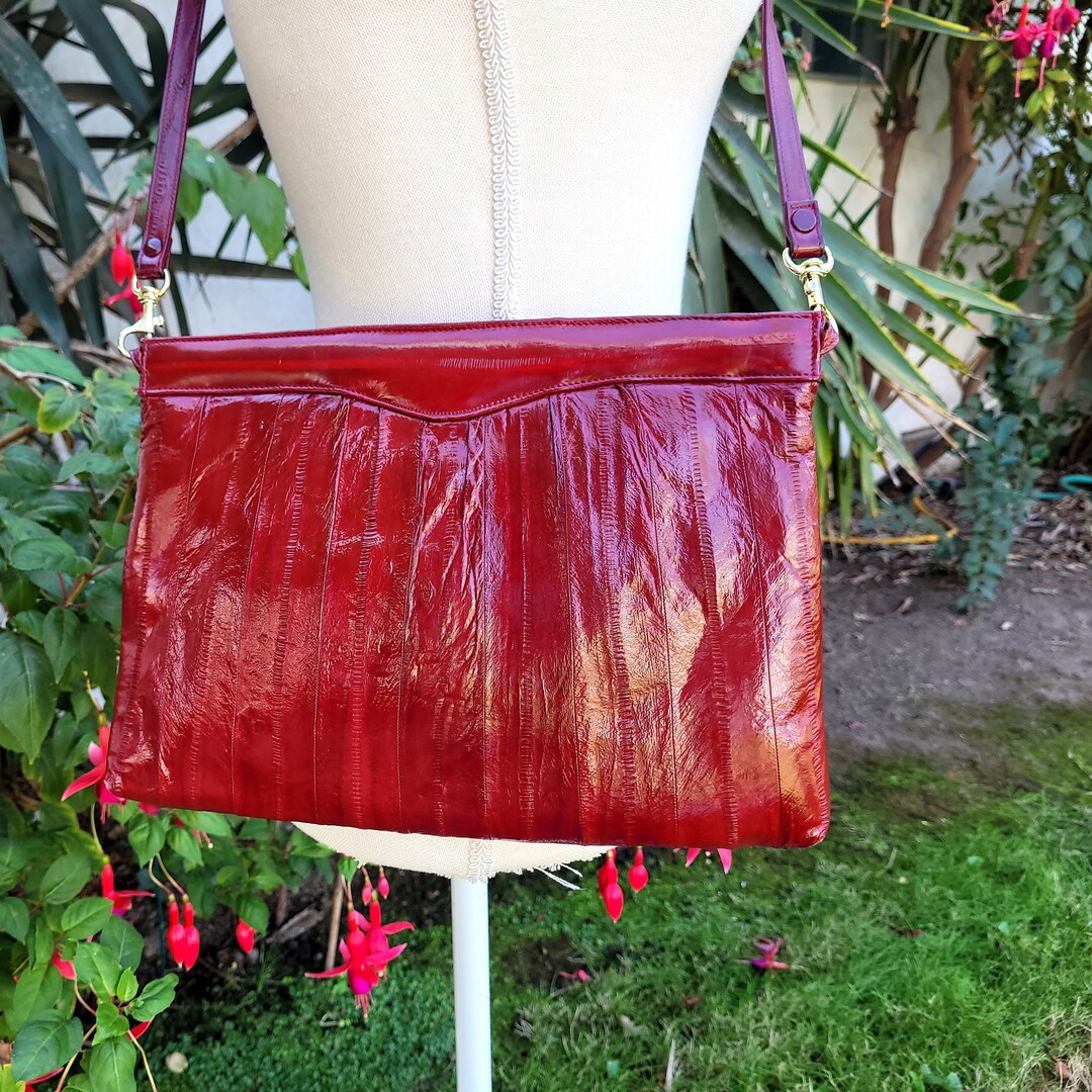 Vintage Oxblood Eel Skin Purse - Etsy