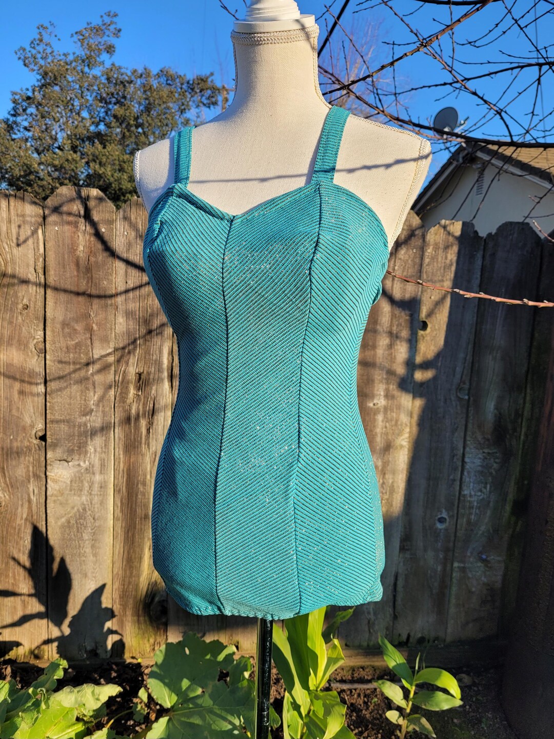 Vintage 1960's Deadstock Turquoise Bathing Suit - Etsy